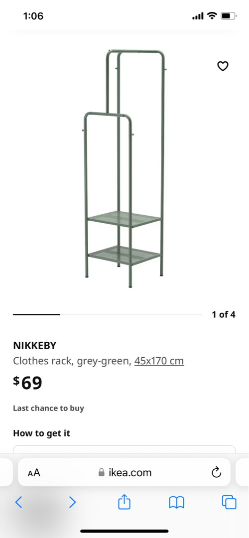 IKEA CLOTHES RACK - NIKKEBY, Furniture & Home Living, Furniture, Other Home Furniture on Carousell