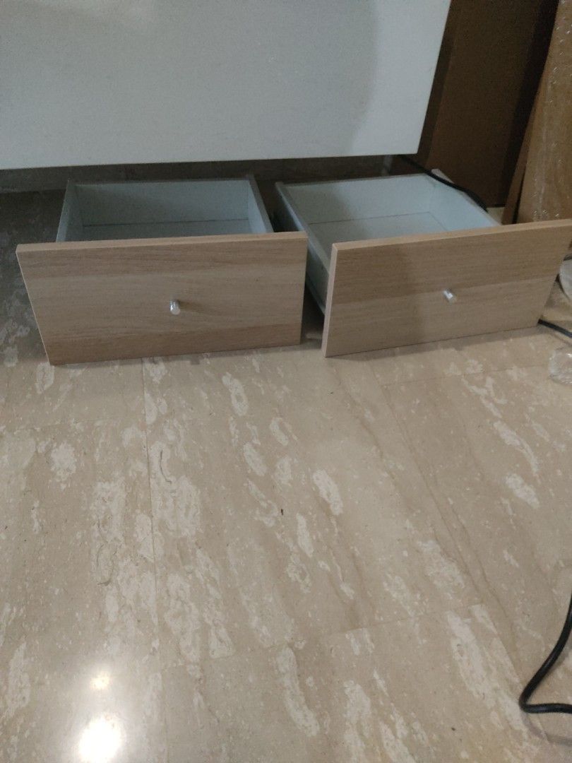 IKEA Kallax Insert with 2 Drawers White w/ Stained Oak, Furniture ...