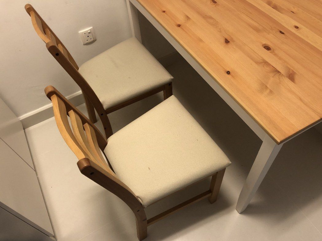 Ikea Lerhamn table and 2 chair set, Furniture & Home Living, Furniture ...