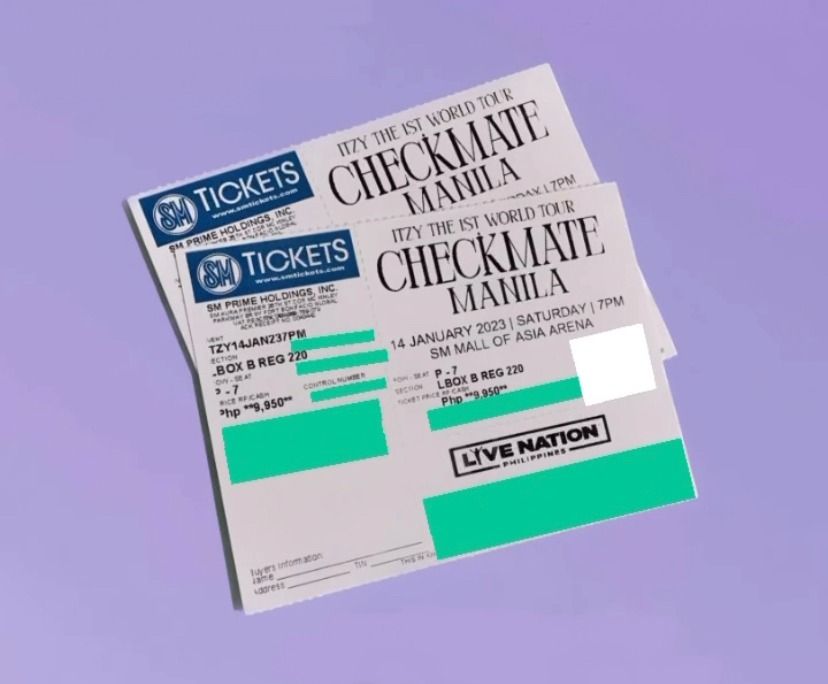 ITZY CHECKMATE MANILA (JAN 14, 2023) LOWER BOX B REG, Tickets ...