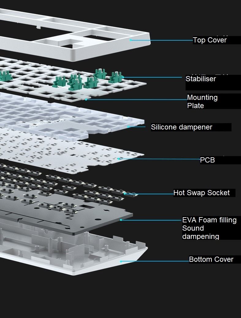 [Clearance] Monka A87 TKL custom mechanical keyboard hot swappable ...