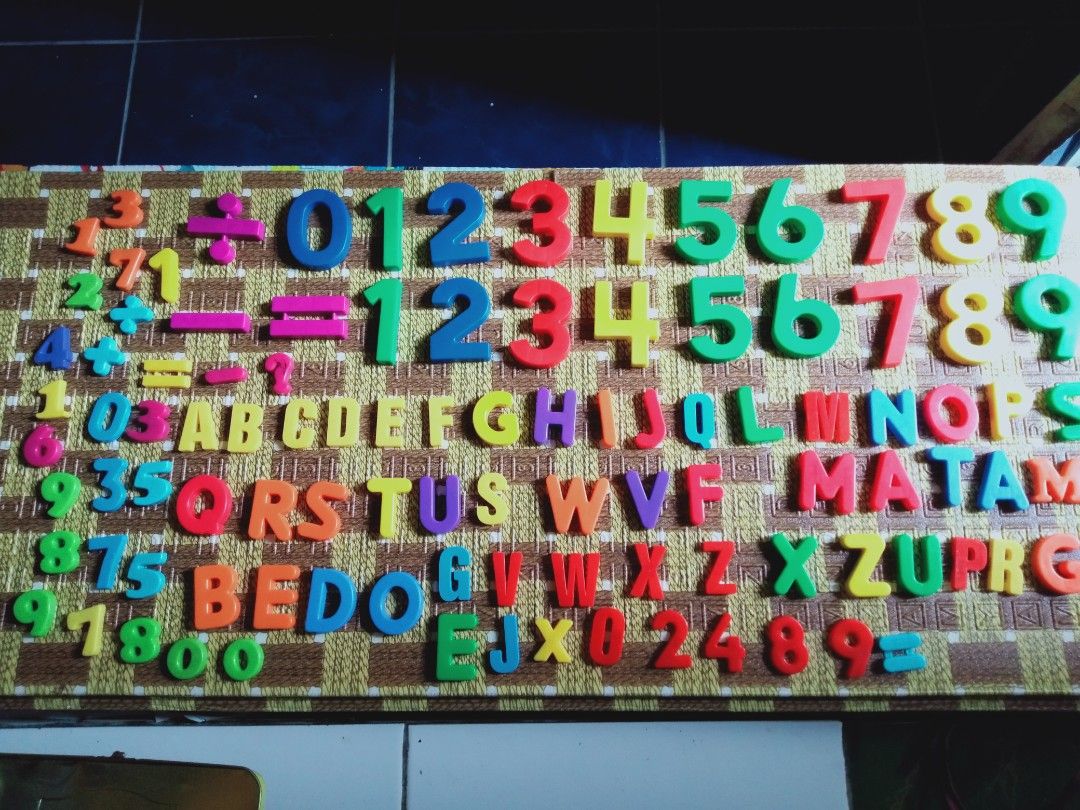Magnetic alphabet and number, Toys & Collectibles, Permainan Papan ...