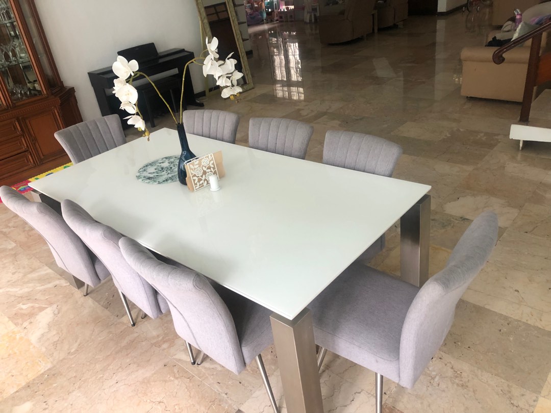 Meja Makan Informa set 8 kursi, Perabotan Rumah di Carousell