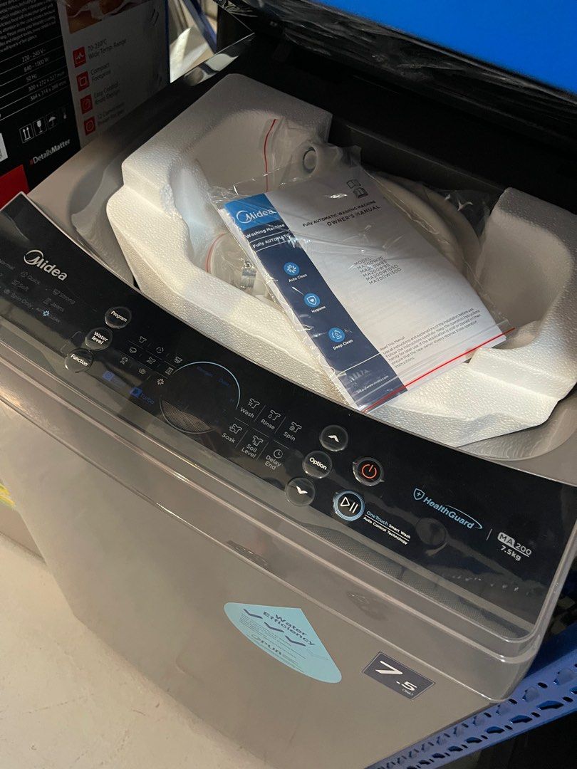 MIDEA 7.5KG TOP LOAD WASHING MACHINE LUNAR DIAL SERIES MA200W75 Display ...