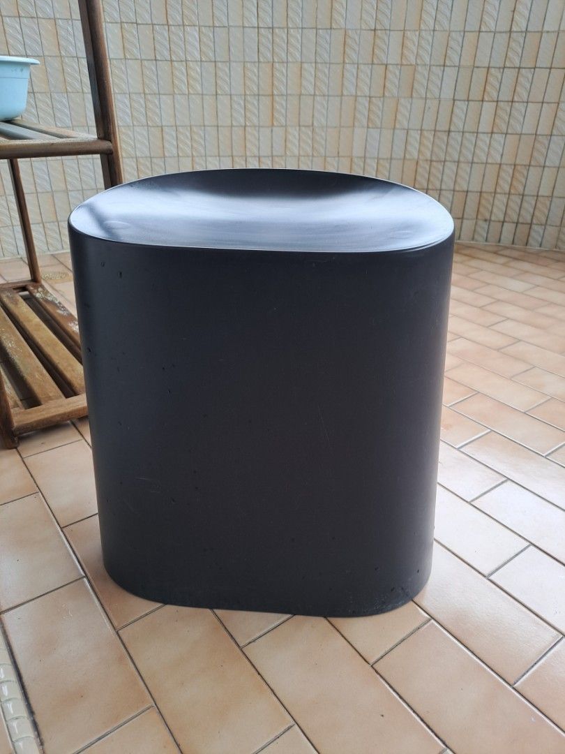 Muji stackable stool black 45cm, Furniture & Home Living, Furniture ...