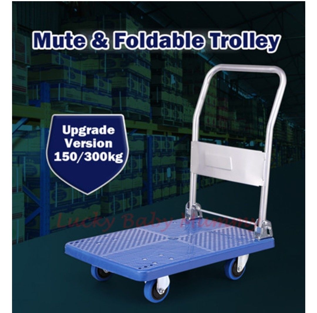 【Mute Trolley】Metal Foldable Trolley Hand Truck150/300kg Load- Compact ...