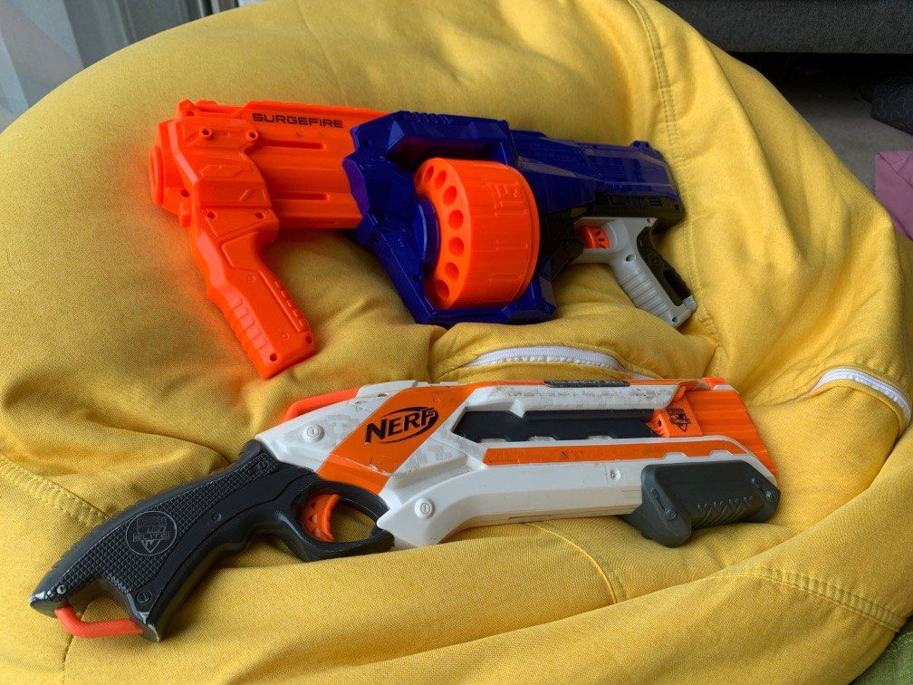 Nerf roughcut and surgefire, Hobbies & Toys, Toys & Games on Carousell