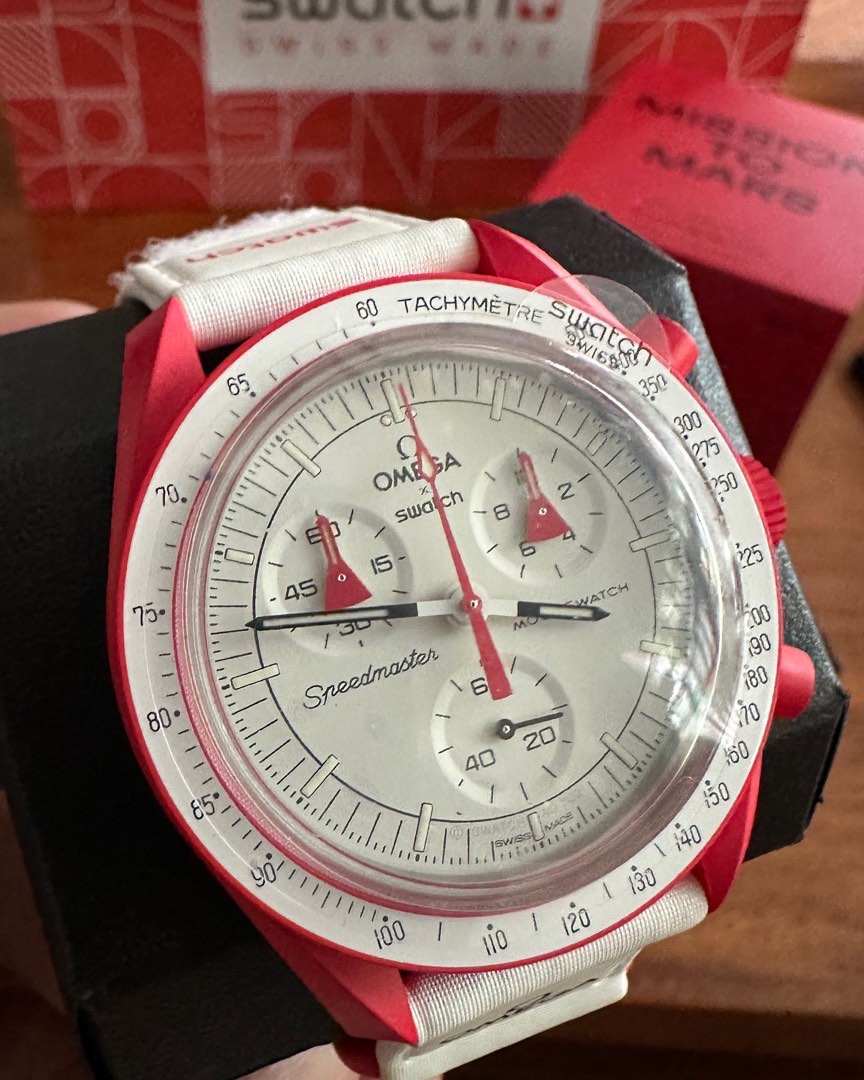 Omega x Swatch Moonswatch Mission to Mars, Luxury, Watches on Carousell