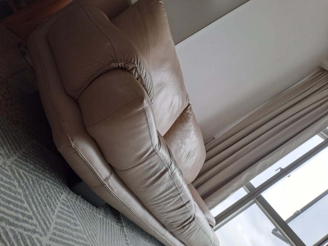 ORIGINAL FULL LEATHER SOFA 2.2 Meter Long, Furniture & Home Living ...