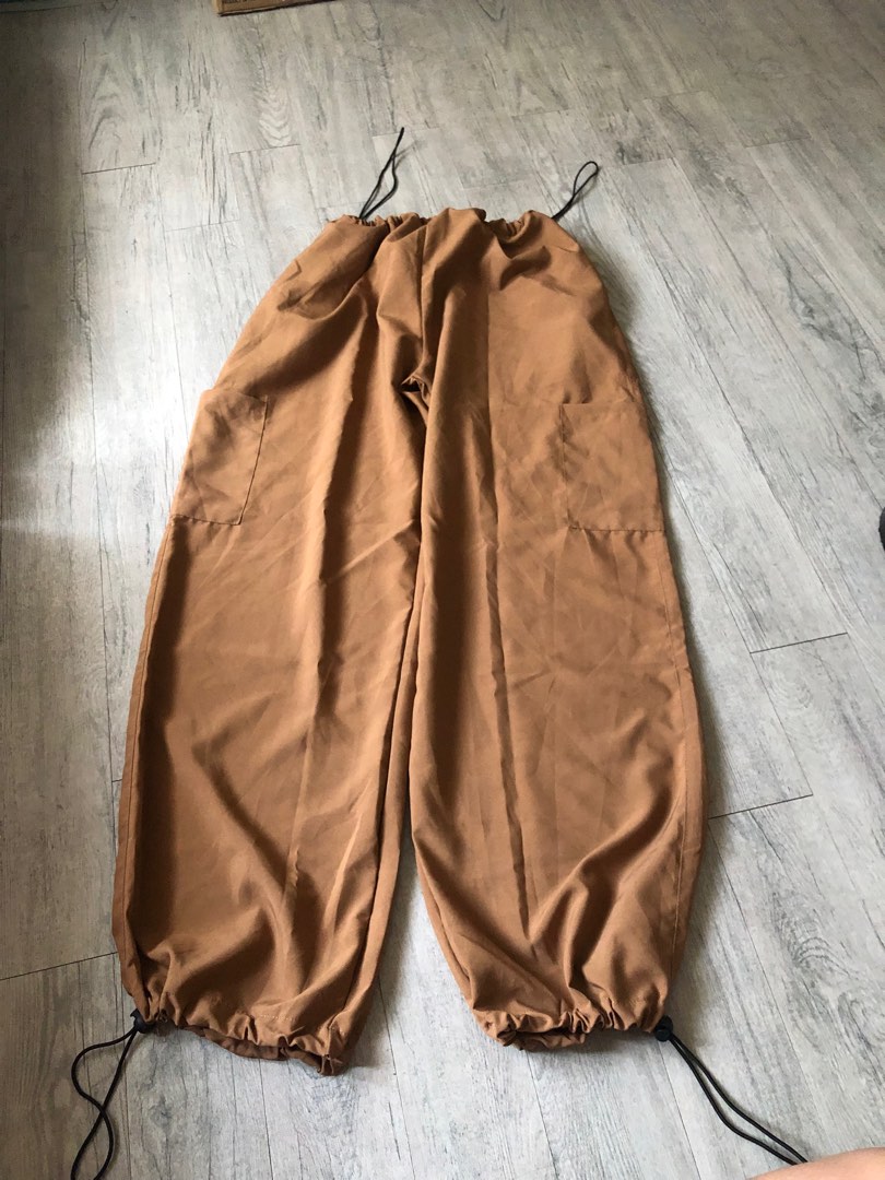 Parachute String Cargo Pants Brown, Women's Fashion, Bottoms, Other ...