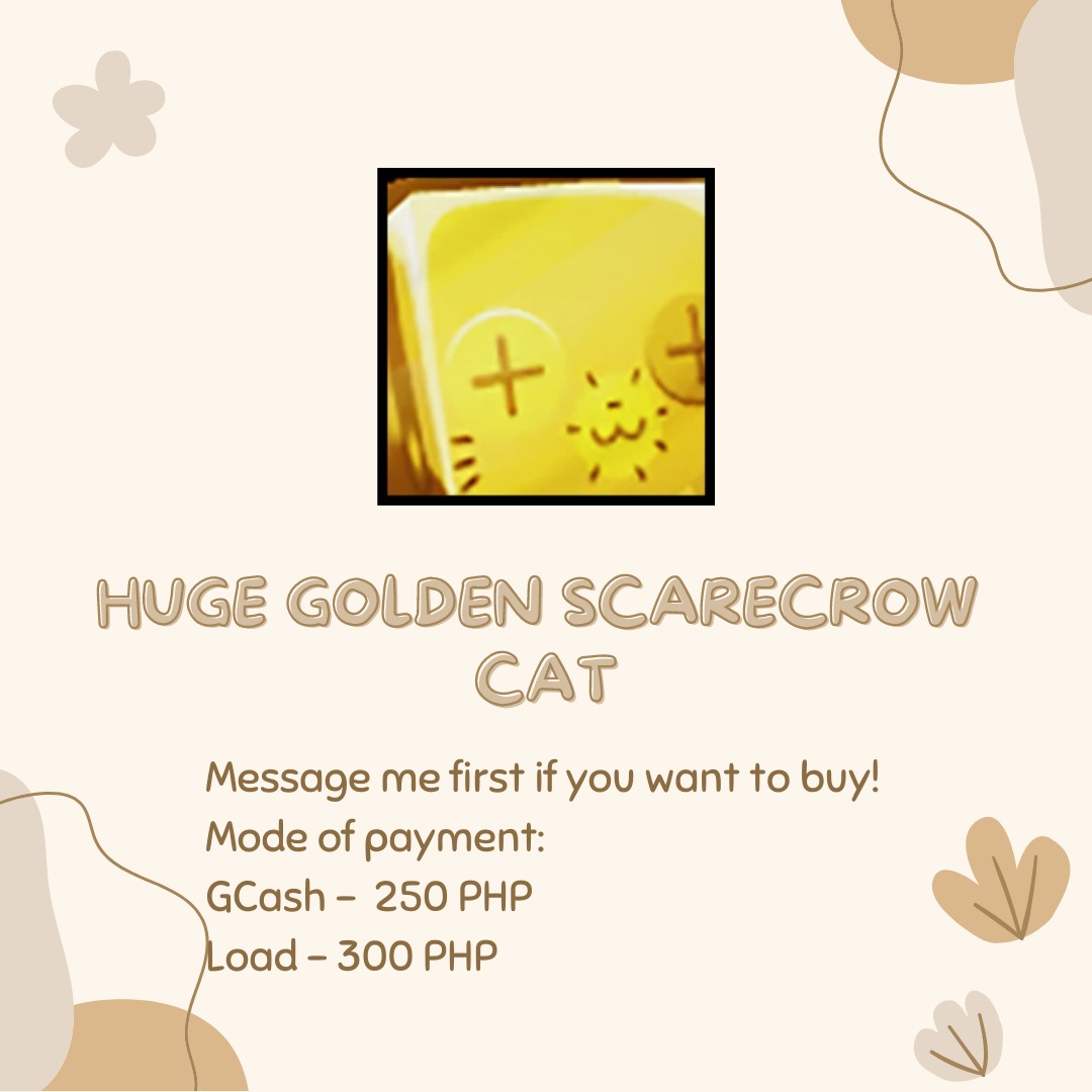 PET SIMULATOR X HUGE GOLDEN SCARECROW CAT, Video Gaming, Video Games ...