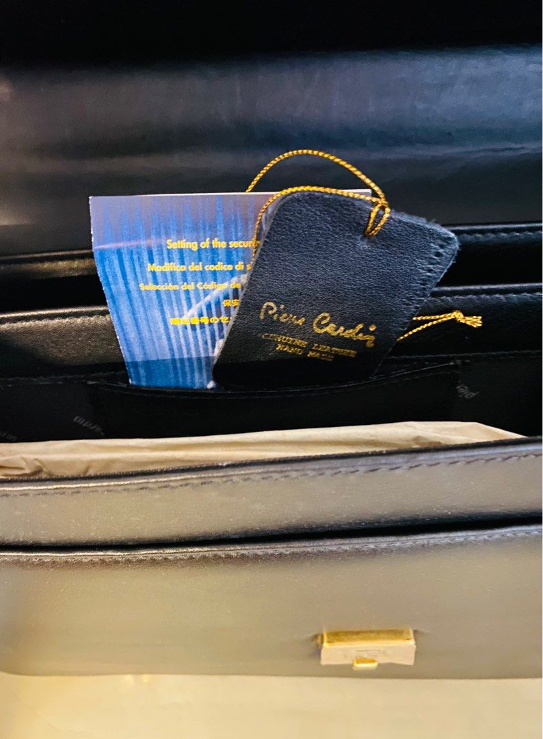 Pierre Cardin 真皮公事包 briefcase, 男裝, 袋, 公事包 - Carousell