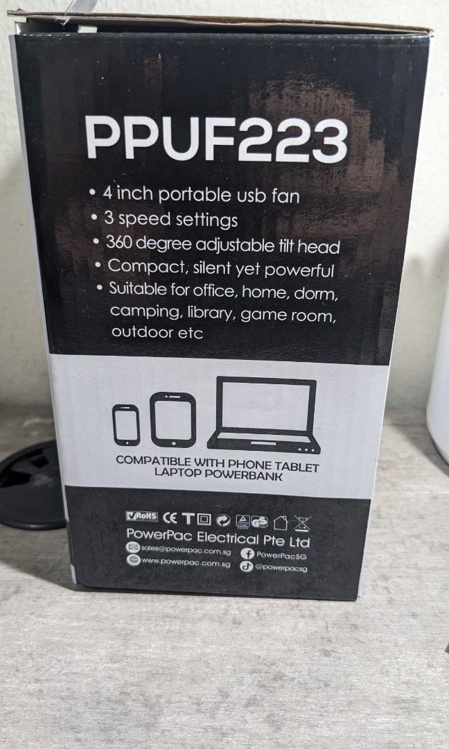 Powerpac USB Fan, Furniture & Home Living, Lighting & Fans, Fans on ...