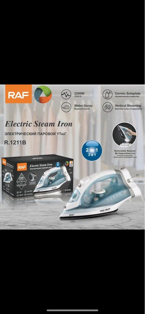 RAF cordless electric steam iron, TV & Home Appliances, Irons ...