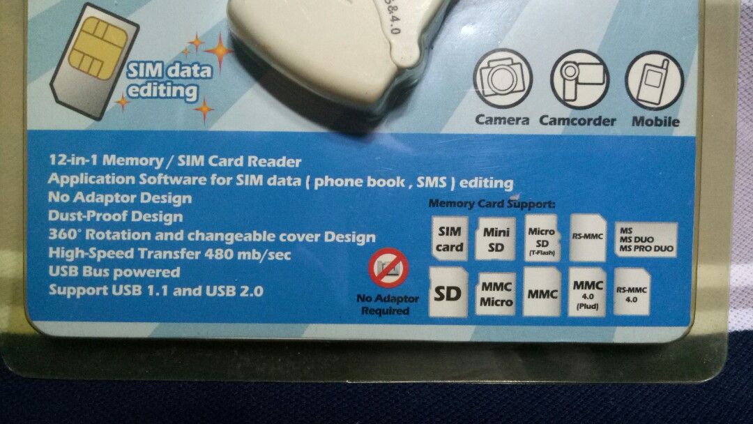 Rare 12 in 1 Portable SIM Card / Memory Card Reader/Writer, Mobile ...
