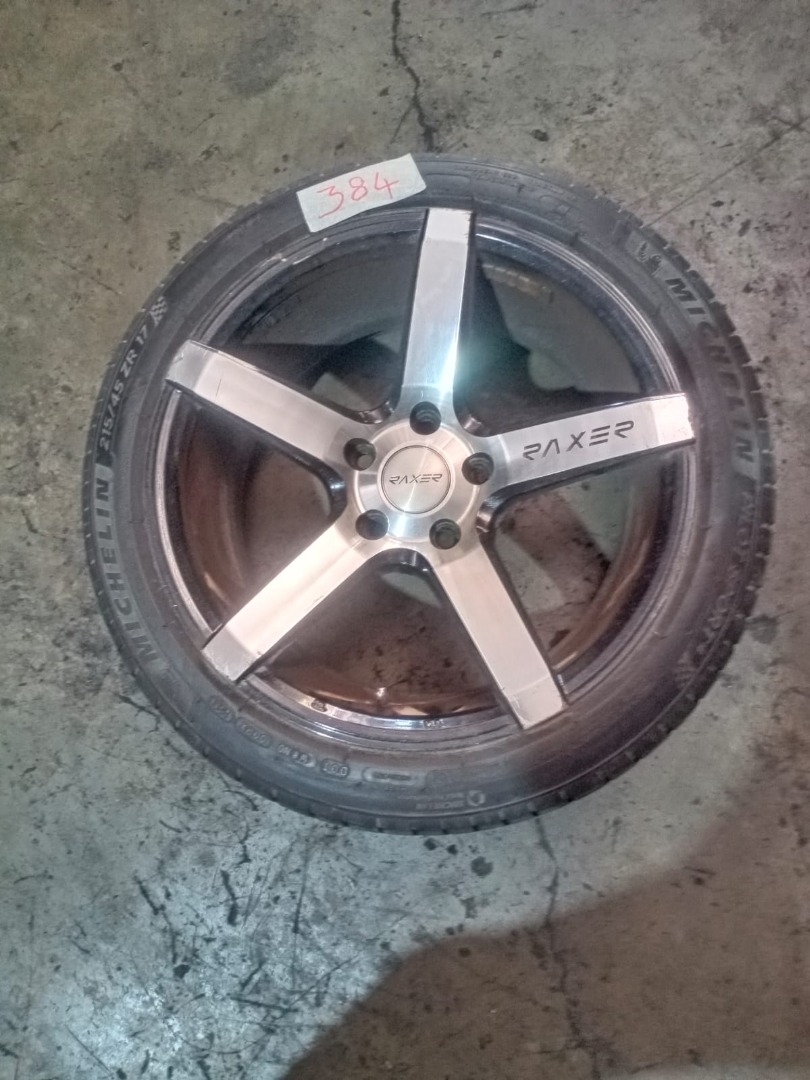 Raxer Tyre and Rim Set, Car Accessories, Tyres & Rims on Carousell