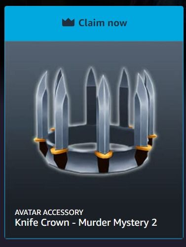 Roblox Knife Crown Code (Amazon Prime Gaming), Video Gaming, Gaming ...