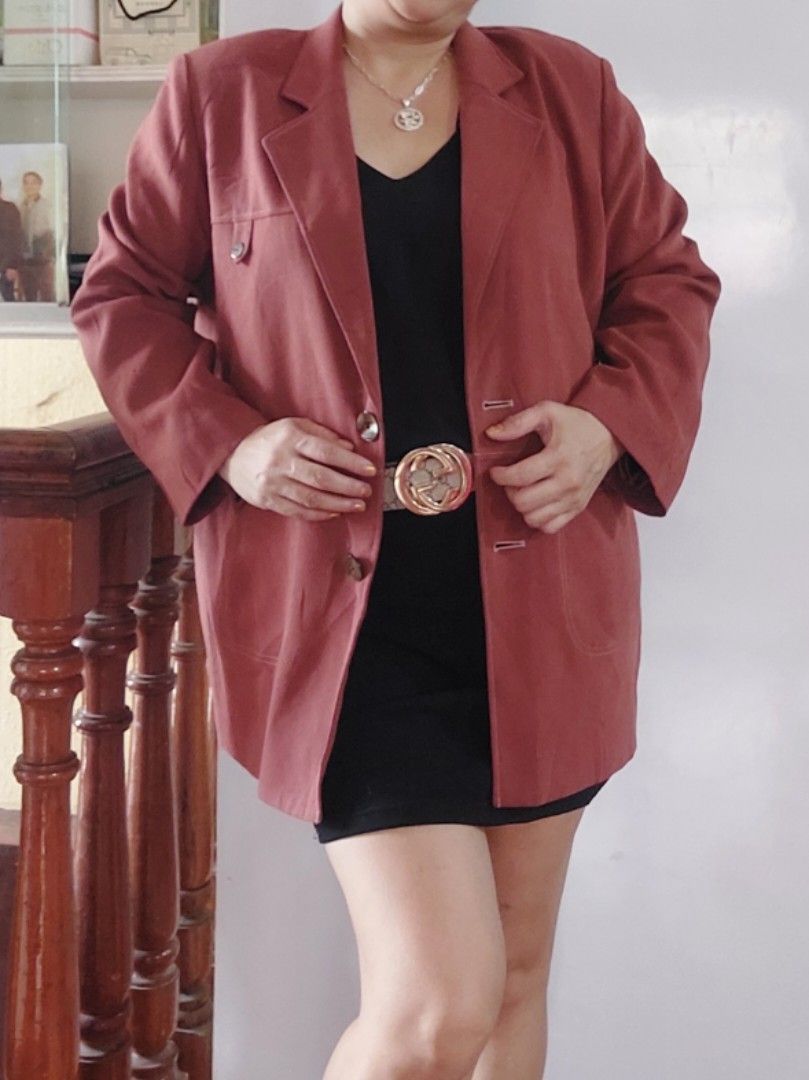 RUST ORANGE blazer, Women's Fashion, Coats, Jackets and Outerwear on ...