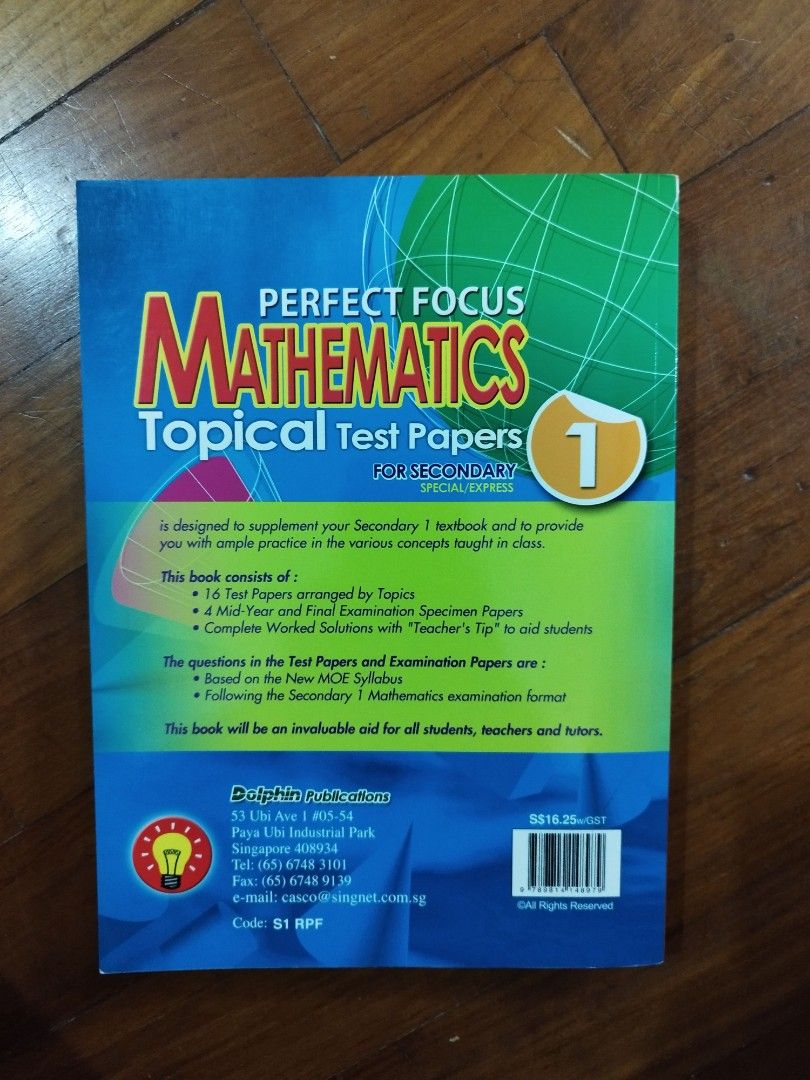 Secondary 1 topical mathematics test papers, Hobbies & Toys, Books ...