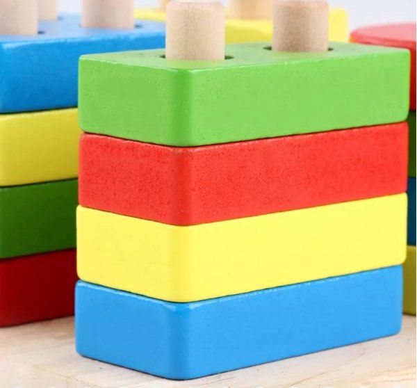 [SG STOCK] Early Education Stacking Geometry Board 4 -column Set ...