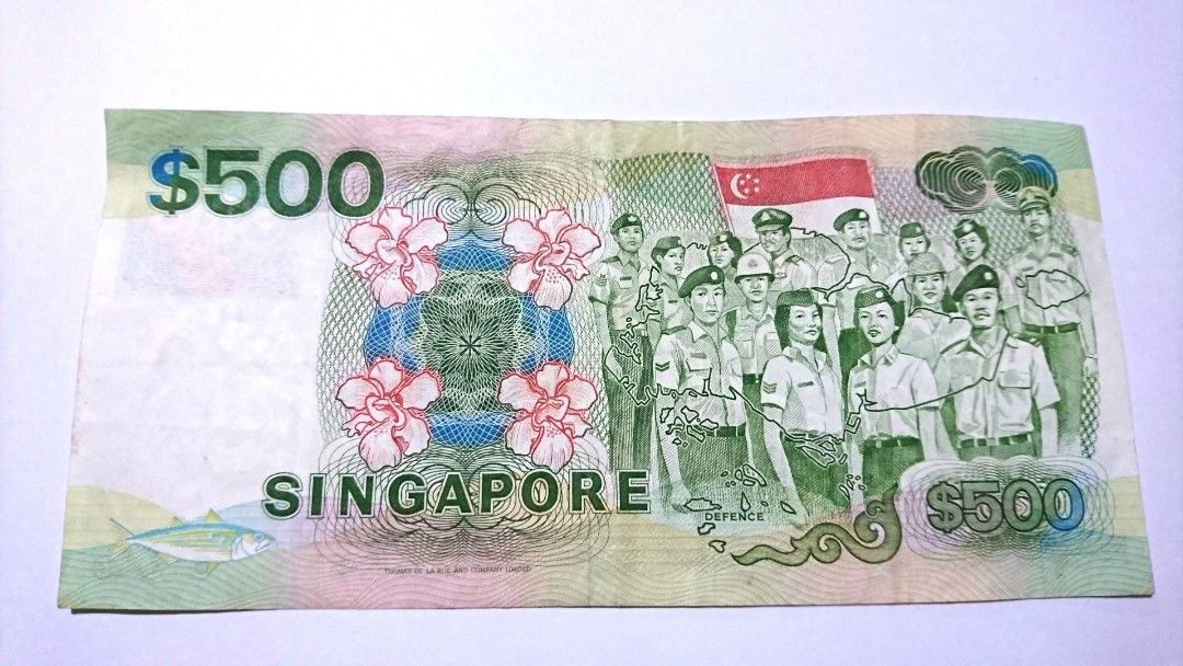 Singapore $500 ship series A/3 283895 dollar note old rare, Hobbies ...