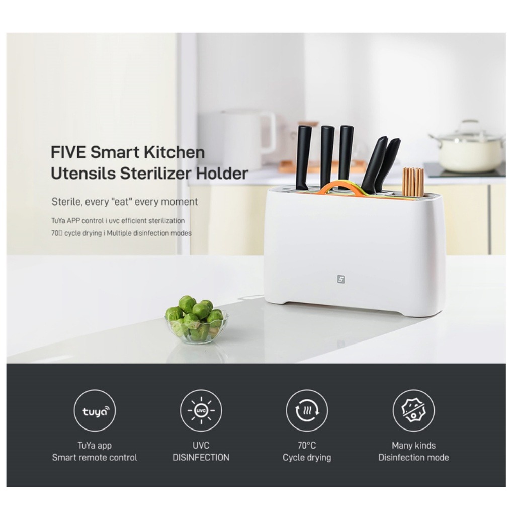 Smart Kitchen Utensils Holder UV Sterilization Knife Holder Come With ...