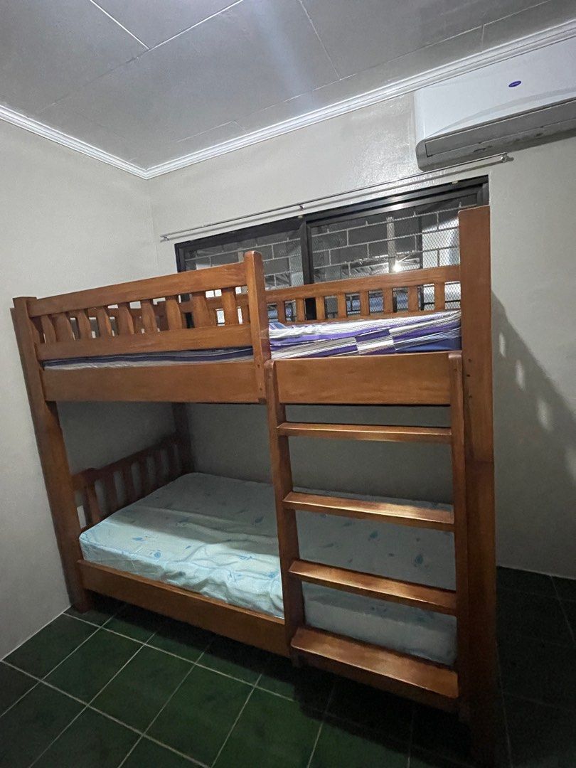 Solid Mahogany Double Deck Bed, Furniture & Home Living, Furniture, Bed Frames & Mattresses on ...