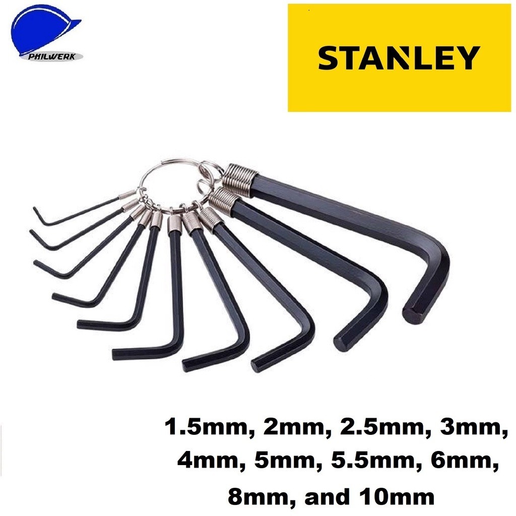 Stanley 10pc. Hex Allen Key Ring Set 1.5 to 10mm, Commercial ...