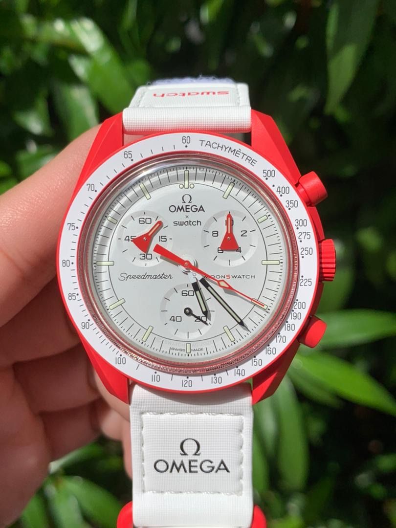 Swatch Moonswatch "Mission To Mars" Swatch x Omega SO33R100, Men's Fashion, Watches ...