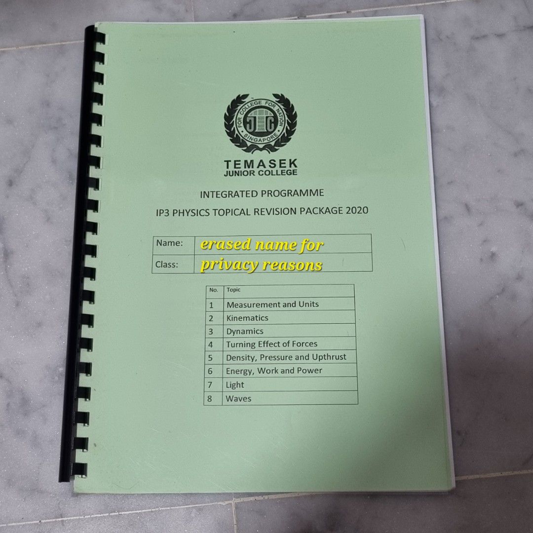 TJC IP3 Physics Topical Revision Package, Hobbies & Toys, Books ...