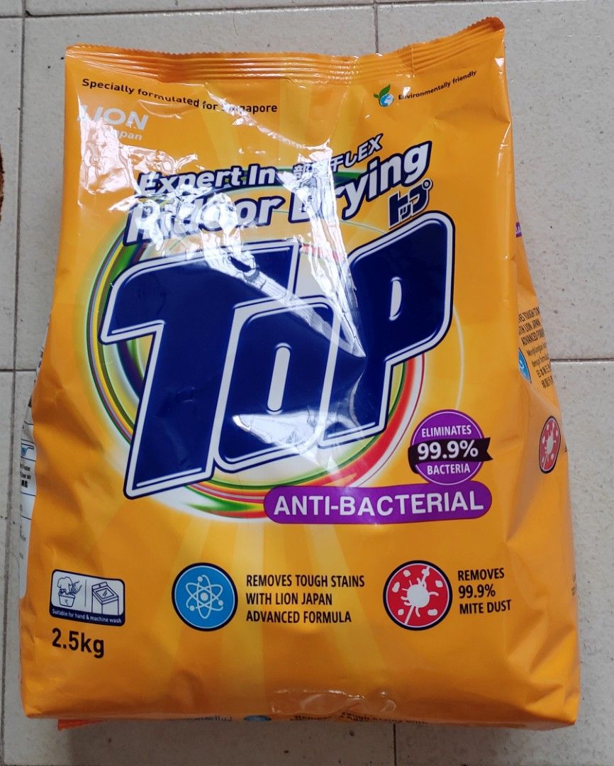TOP Powder Detergent (Anti-Bacterial) - 2.5kg, Furniture & Home Living ...
