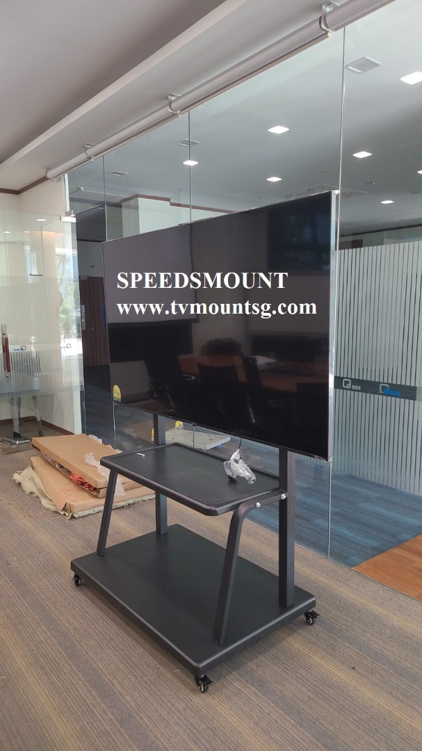 TV stand 55-110 inch mobile cart AV laptop shelf classroom trade show ...