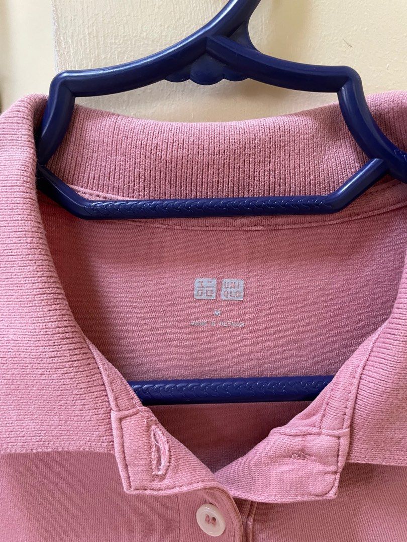 Uniqlo Light Pink Cotton Polo Shirt, Women's Fashion, Tops, Blouses on ...