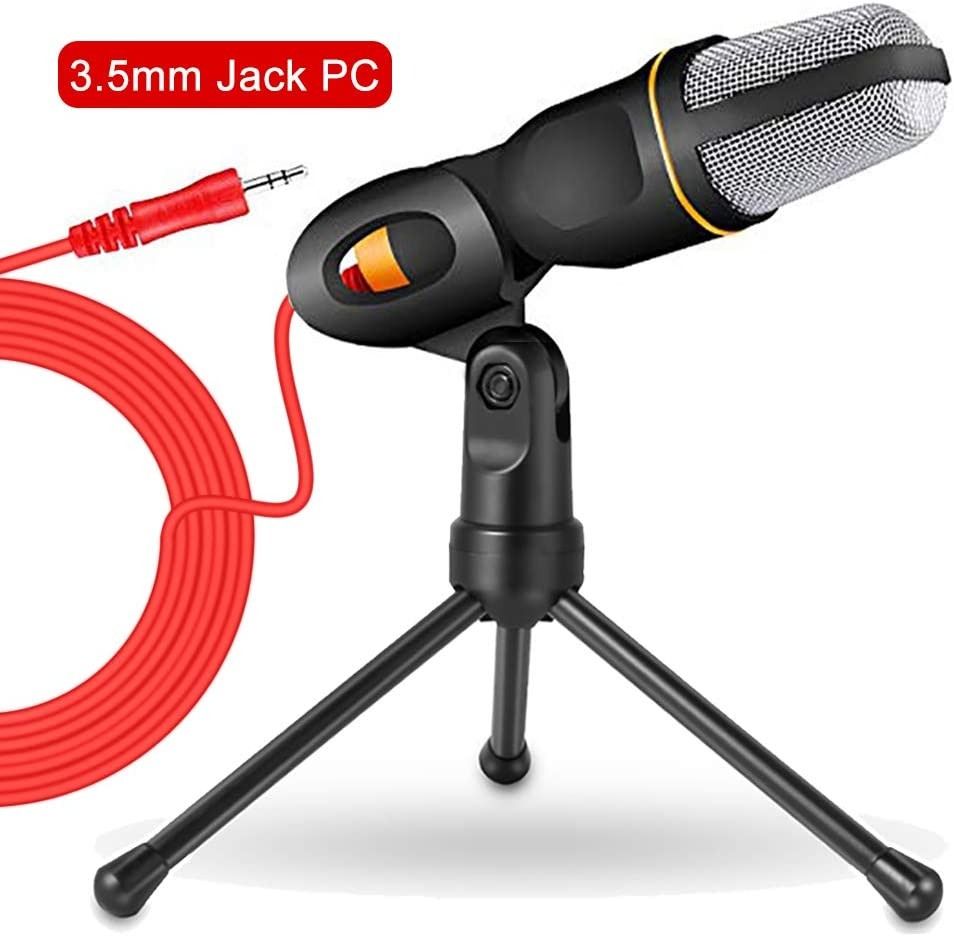 VIDEN PC Microphone, 3.5mm Jack Condenser Recording Microphone with Mic ...