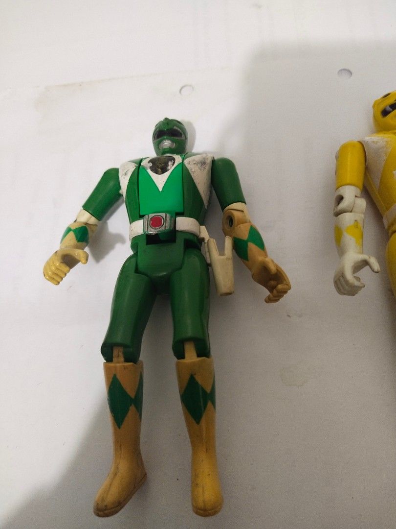 vintage 2 Power Rangers---Green Zeo & Trini Yellow/Loose Toy Figures ...