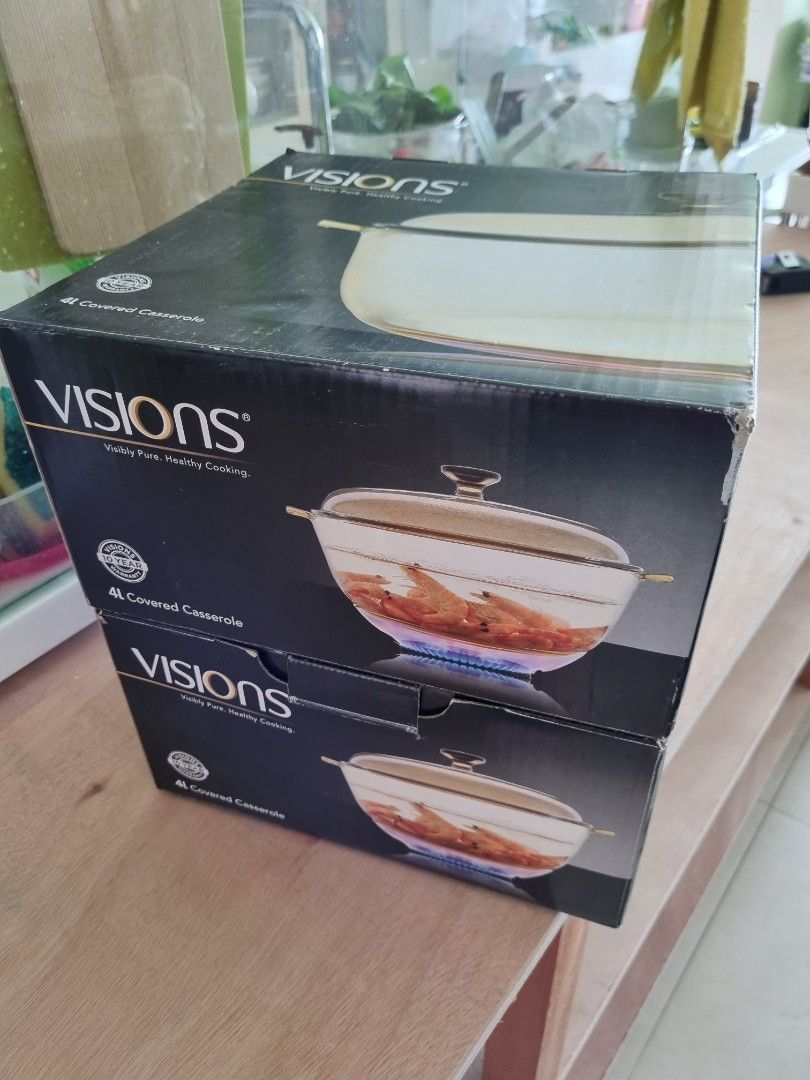 Visions Casserole Cooking Pots 4L, Furniture & Home Living, Kitchenware ...