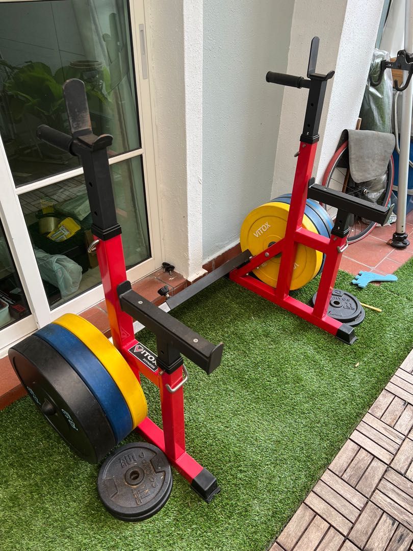 Vitox Adjustable Squat Rack with Spotter Arms, Sports Equipment ...