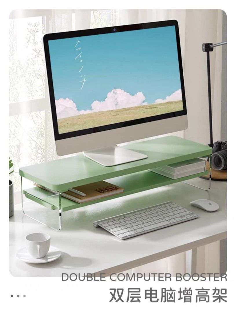 White floating monitor stand, Computers & Tech, Parts & Accessories ...