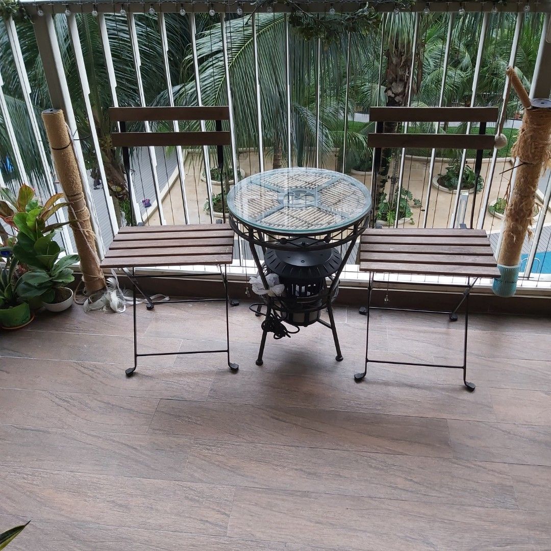 Wroughtiron table+2 chairs+insect repellent, Furniture & Home Living ...