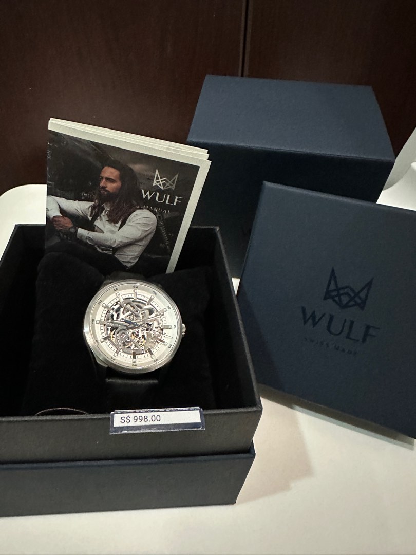 Wulf Black Exo Skeleton Automatic Watch, Luxury, Watches on Carousell