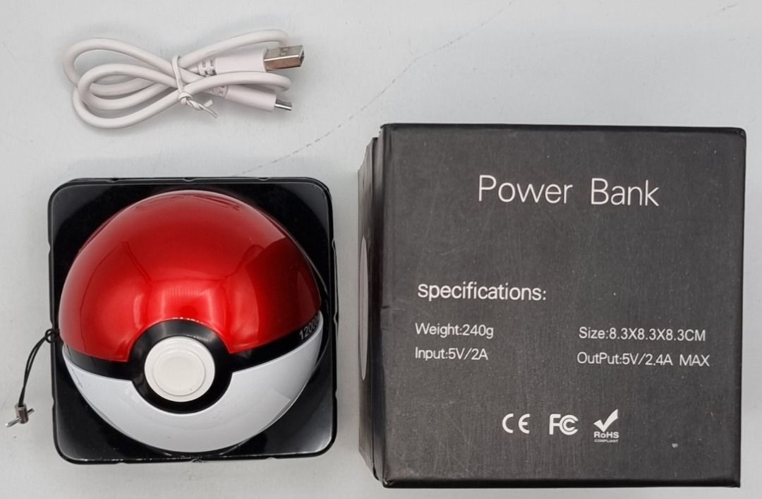 12000 MAH Capacity Pokemon Powerbank Poke Ball USB Power Bank Portable ...