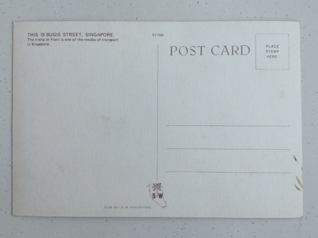 1960s Bugis Street Postcard (rare vintage old Singapore Post card 1960 ...
