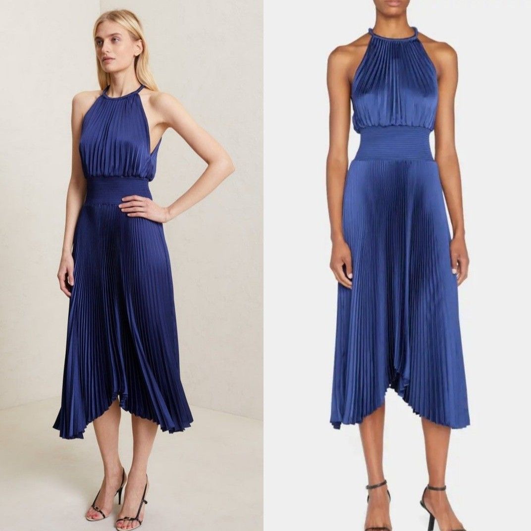 ALC Renzo II Pleated Midi Dress, Women's Fashion, Dresses & Sets ...