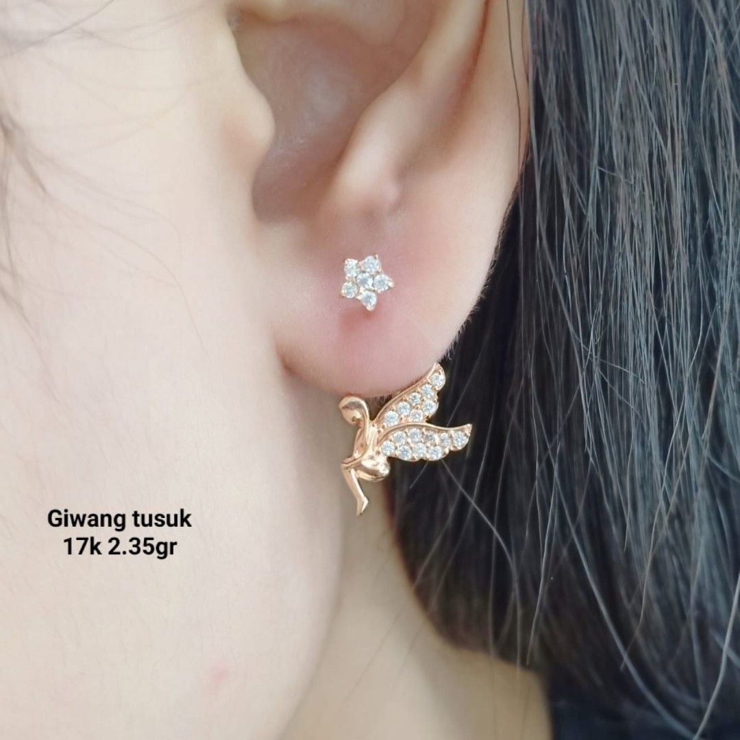 Anting emas 75 chat harga dulu yang mana, Fesyen Wanita, Perhiasan di ...