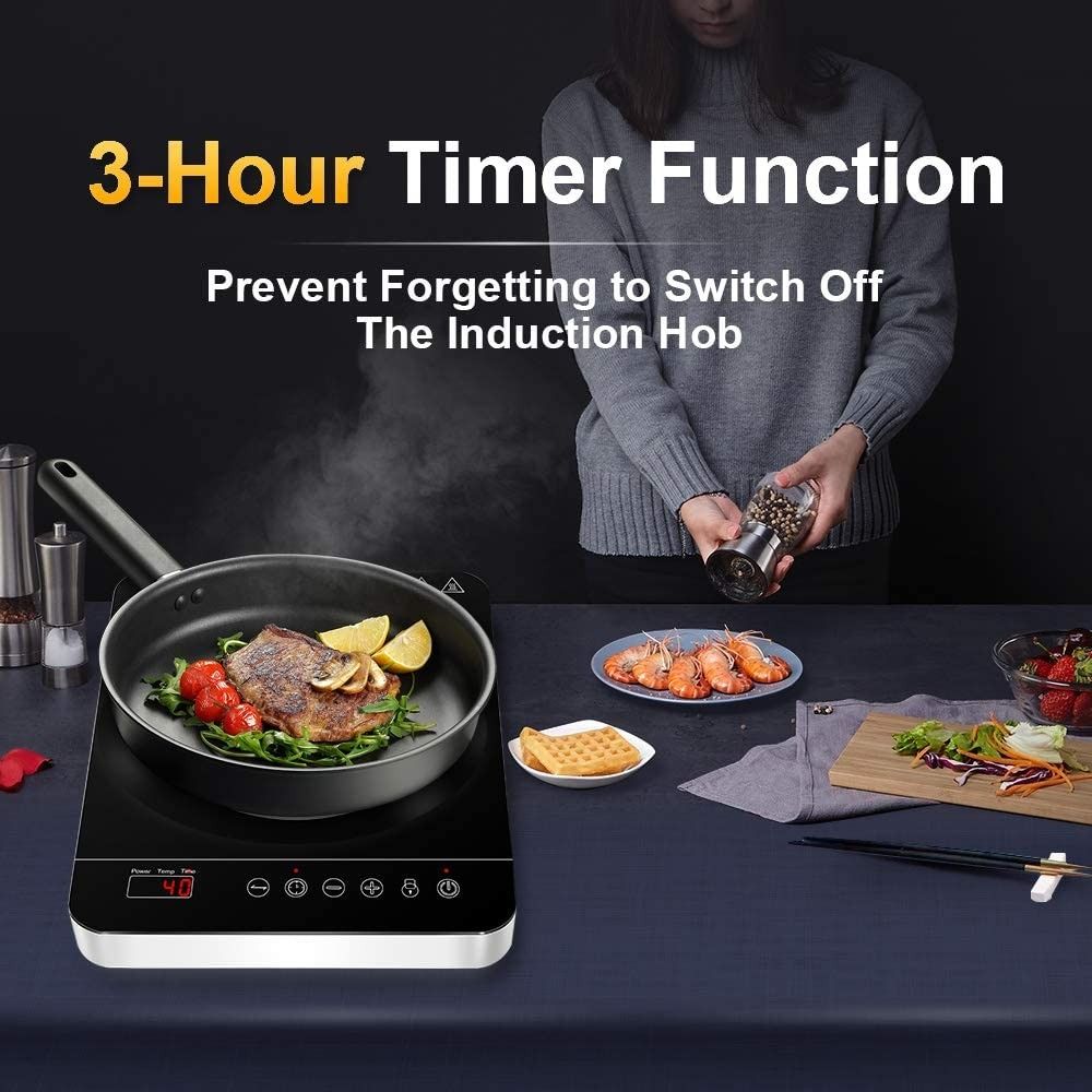 Aobosi Induction Hob,Portable Induction Cooker 2000W Black Crystal ...