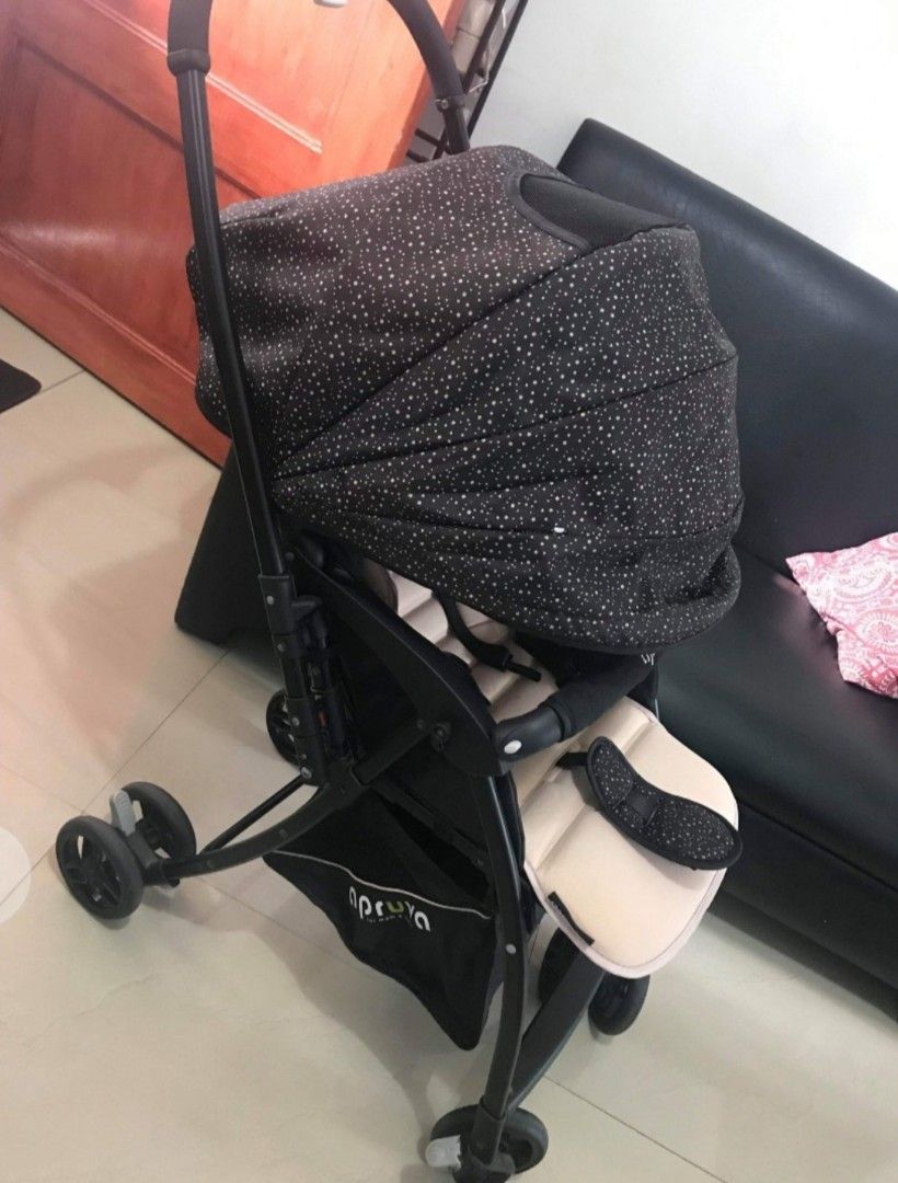 Apruva Folding Lightweight Baby Stroller w/ Reversible Handle - Black ...
