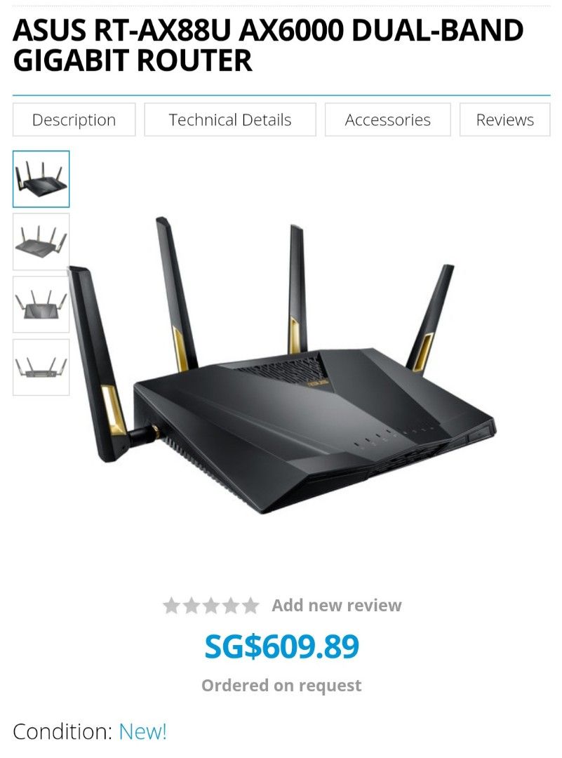 Asus Router RT-AX88U, Computers & Tech, Parts & Accessories, Networking ...