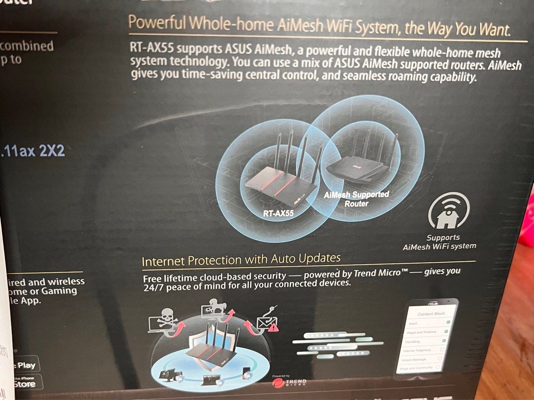 ASUS RT-AX55 AX1800 Dual band internet broadband router smart WIFI6 ...