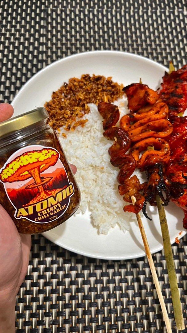 ATOMIC Crispy Chili Garlic, Food & Drinks, Spice & Seasoning on Carousell