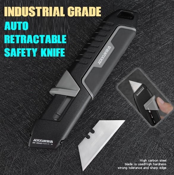 AUTO RETRACTABLE UTILITY SAFETY KNIFE- INDUSTRIAL GRADE/ HEAVY DUTY ...